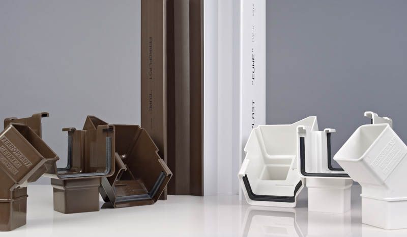 Canal PVC blanca eume y gris redonda - PORROCHE Materiales de construcción